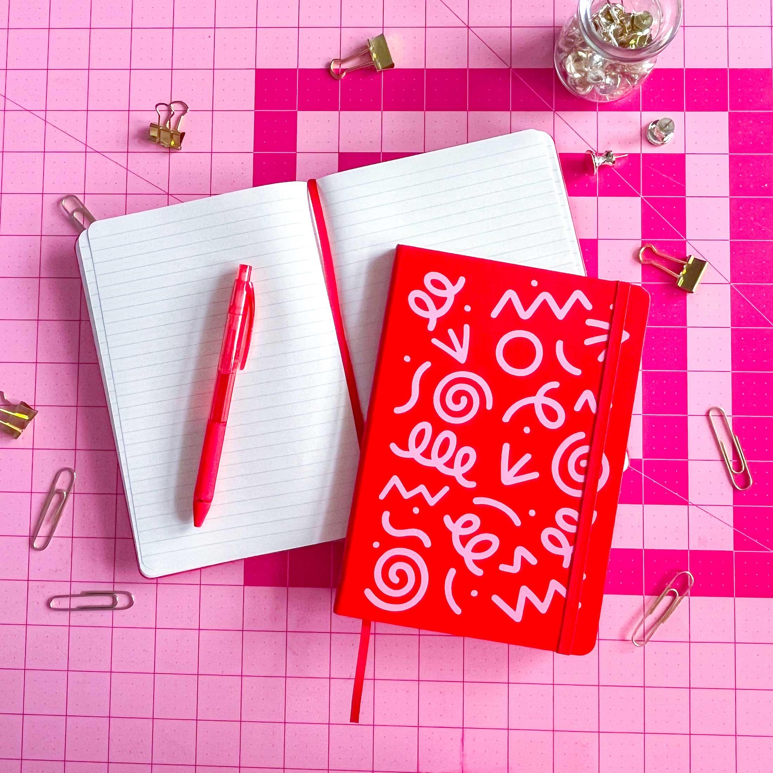 Custom Funky Doodle Journal: Abstract Retro Design | Lined, Dot Grid ...
