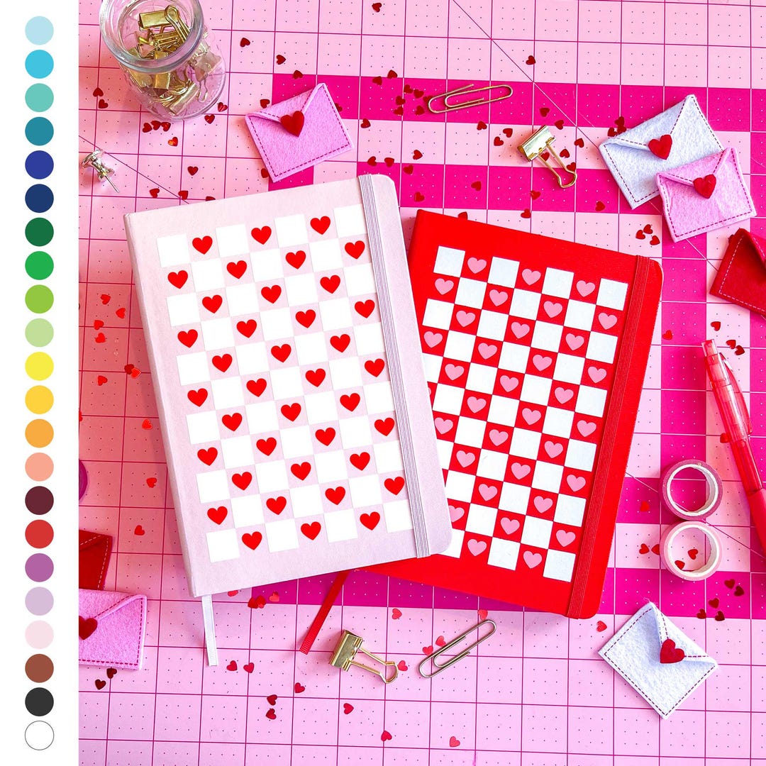 Custom Checkered Heart Journal: Retro Maximalist Valentine Diary ...