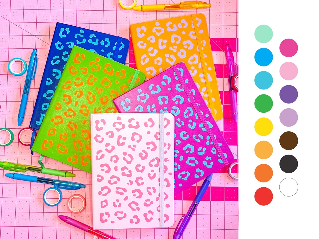 Custom Leopard Print Journal: Colorful Maximalist Cat Diary | Lined ...