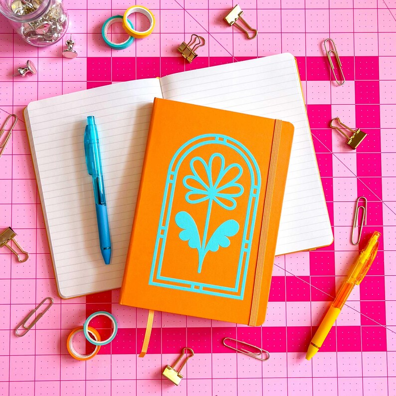 Custom Art Deco Floral Journal: Colorful Stationery Notebook | Lined ...