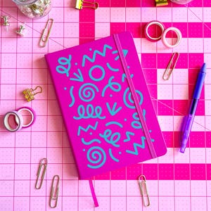 Custom Funky Doodle Journal: Abstract Retro Design | Lined, Dot Grid ...