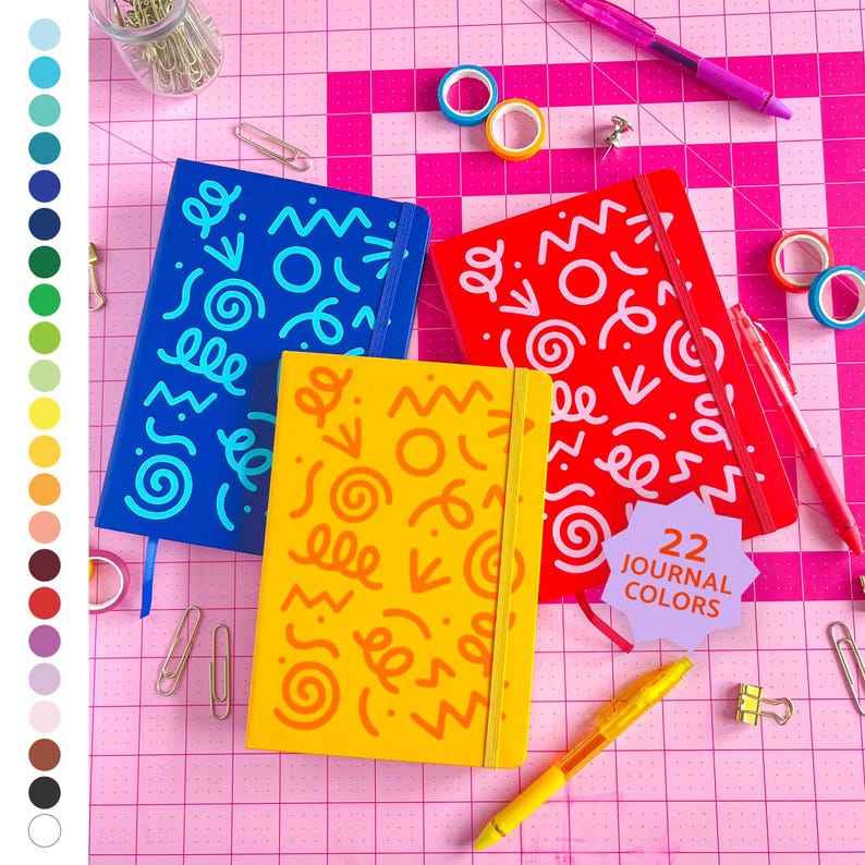 Custom Funky Doodle Journal: Abstract Retro Design | Lined, Dot Grid ...