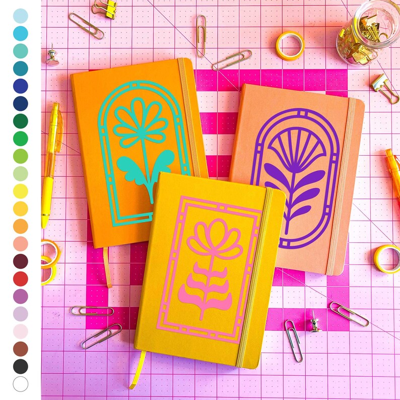 Custom Art Deco Floral Journal: Colorful Stationery Notebook | Lined ...