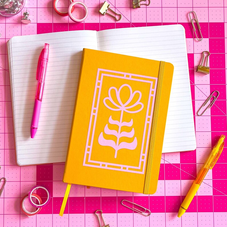 Custom Art Deco Floral Journal: Colorful Stationery Notebook | Lined ...