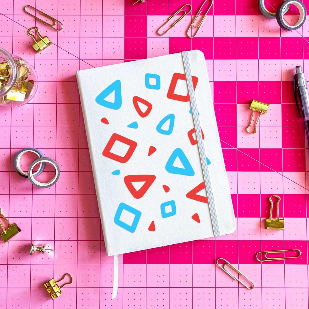 Custom 90s Geometric Journal: Colorful Millennial Cartoon Diary | Lined ...