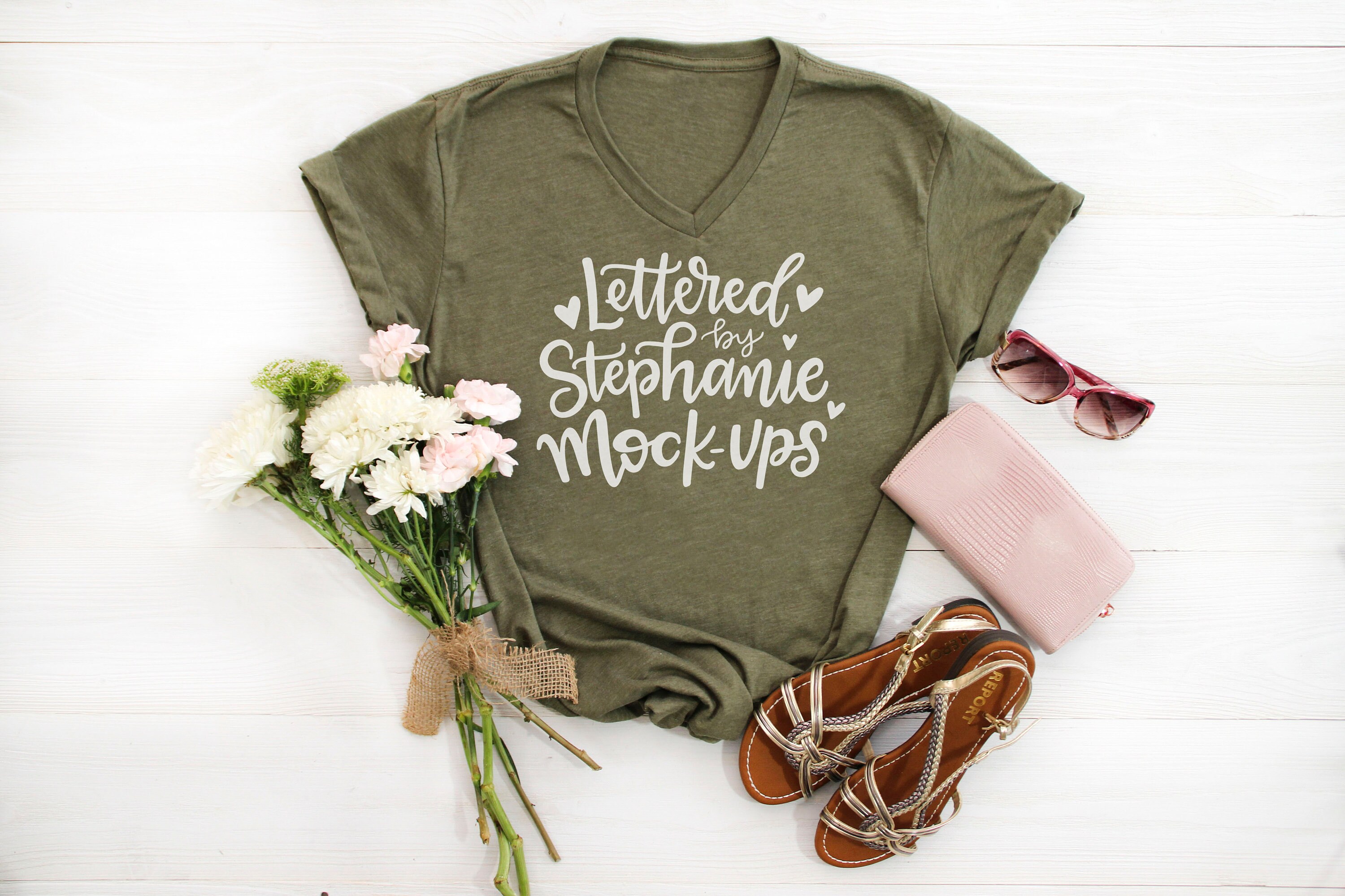 V-neck Military Green Next Level Shirt Mockup T-shirt | Etsy