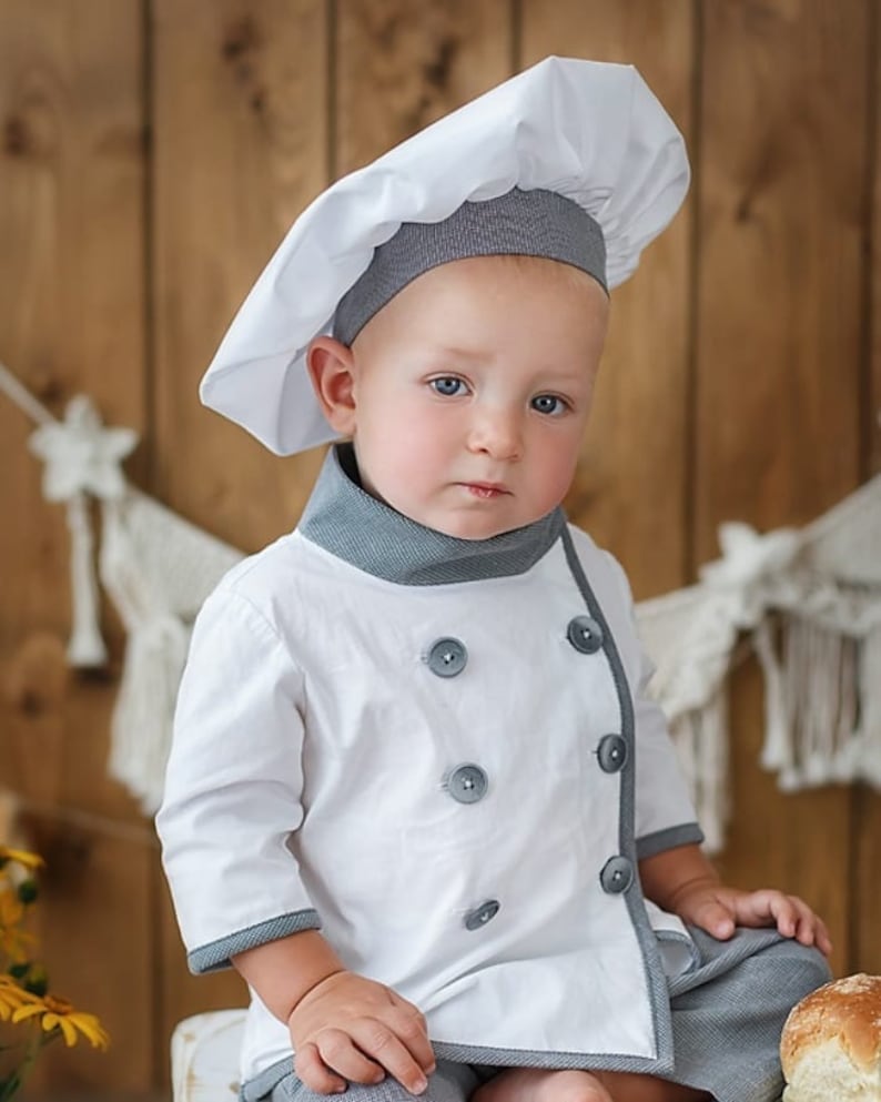 Traje de chef para niños pequeño / chef sombrero / chef bebé / | Etsy