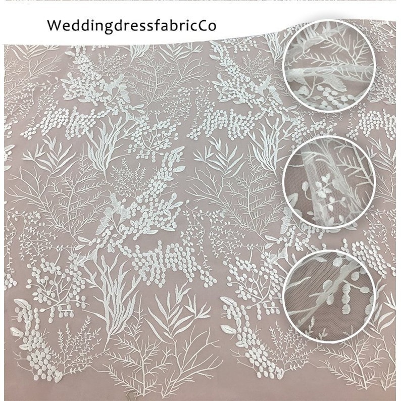 Luxury Embroidered Lace Fabric Tulle Guipure Wedding Dress - Etsy