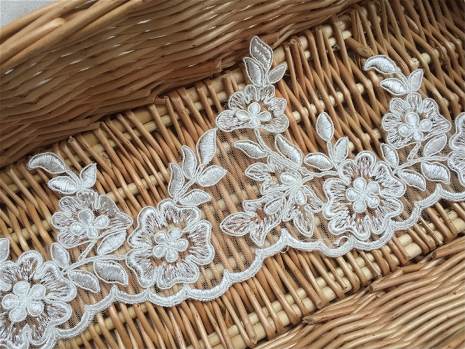 Exquisite Alencon Lace Trim Corded Guipure Lace Trim Tulle - Etsy
