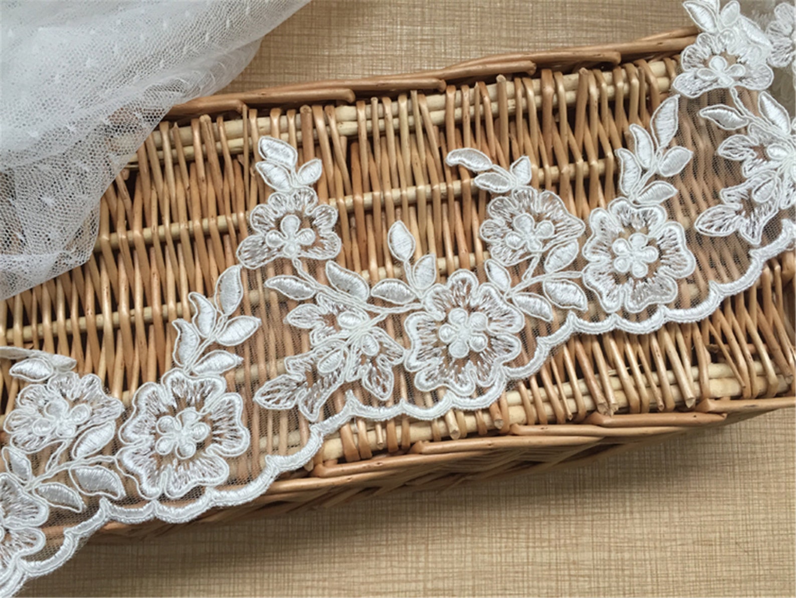 Exquisite Alencon Lace Trim Corded Guipure Lace Trim Tulle - Etsy