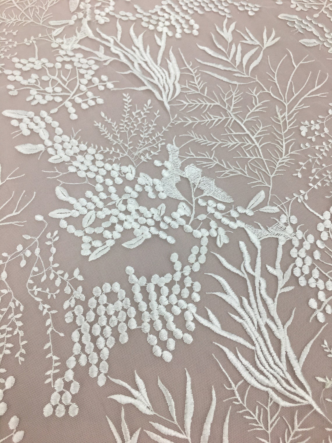 Luxury Embroidered Lace Fabric Tulle Guipure Wedding Dress - Etsy