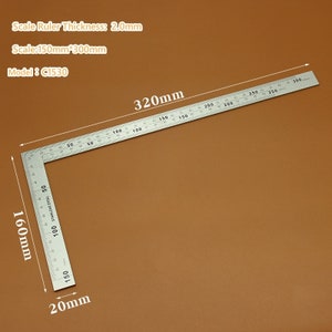 Stainless Steel Leather Craft Scale Ruler, Double-sided Scale Hand ...