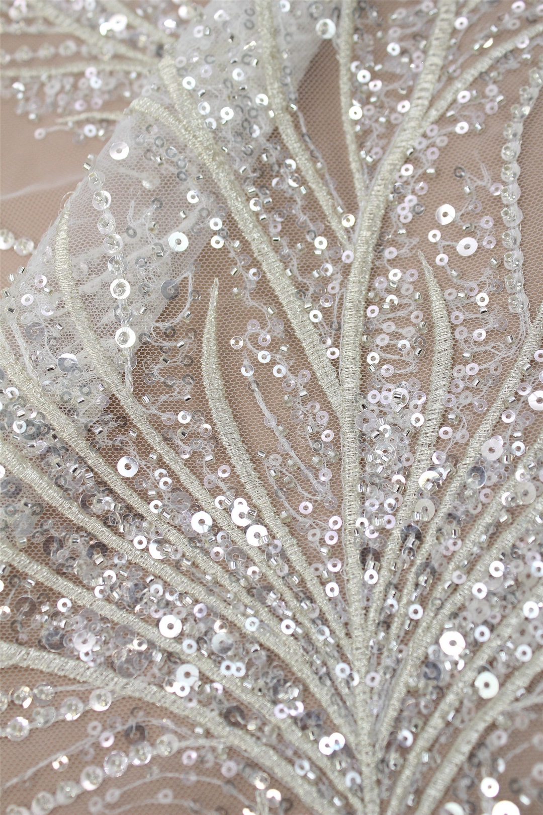 Couture Lace Heavy Beaded Lace Fabric for Wedding Dress, Evening Gown ...