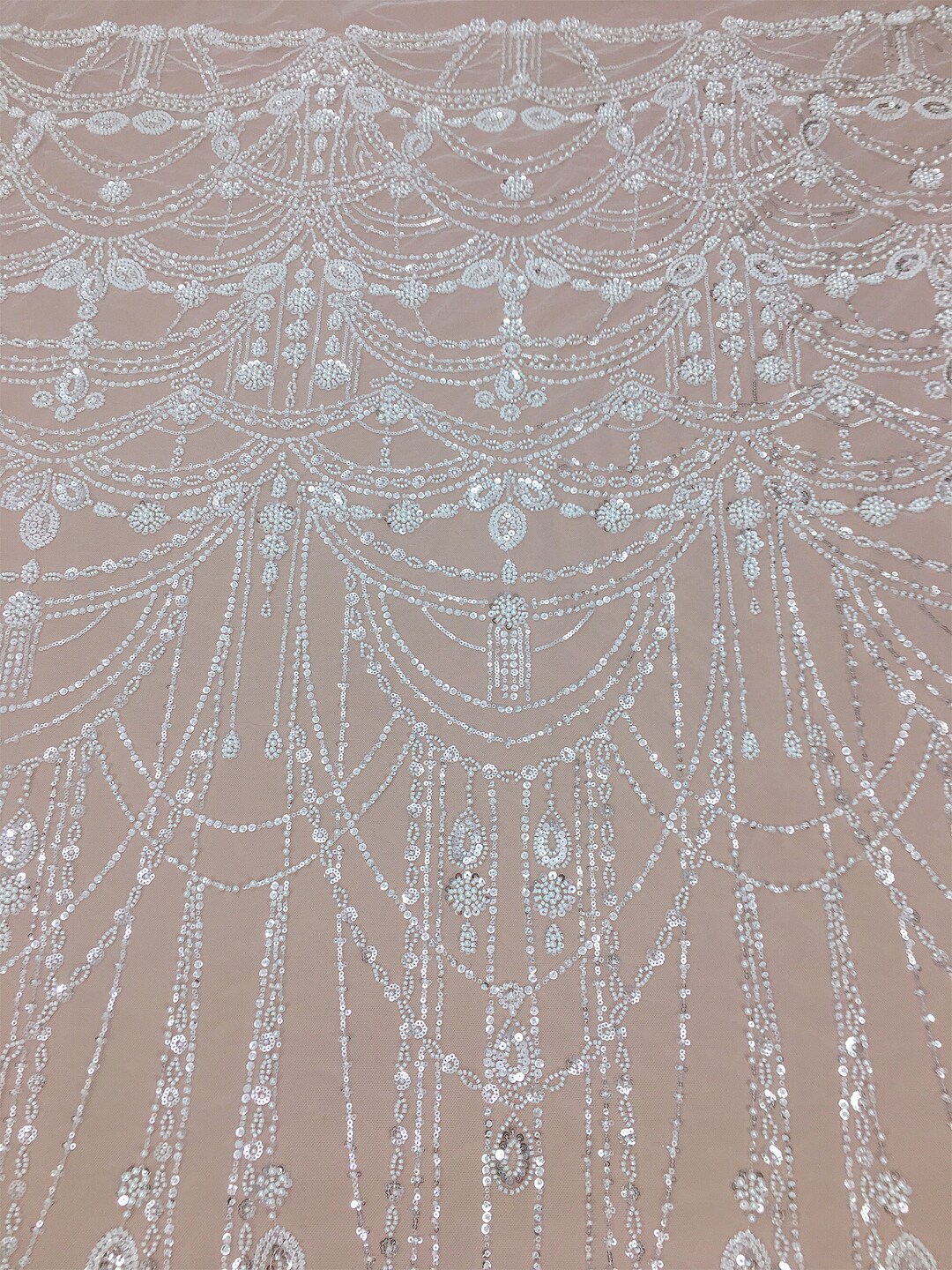 Luxury Heavy Beaded Couture Lace Fabric for Wedding Dress, 3D Pearl ...