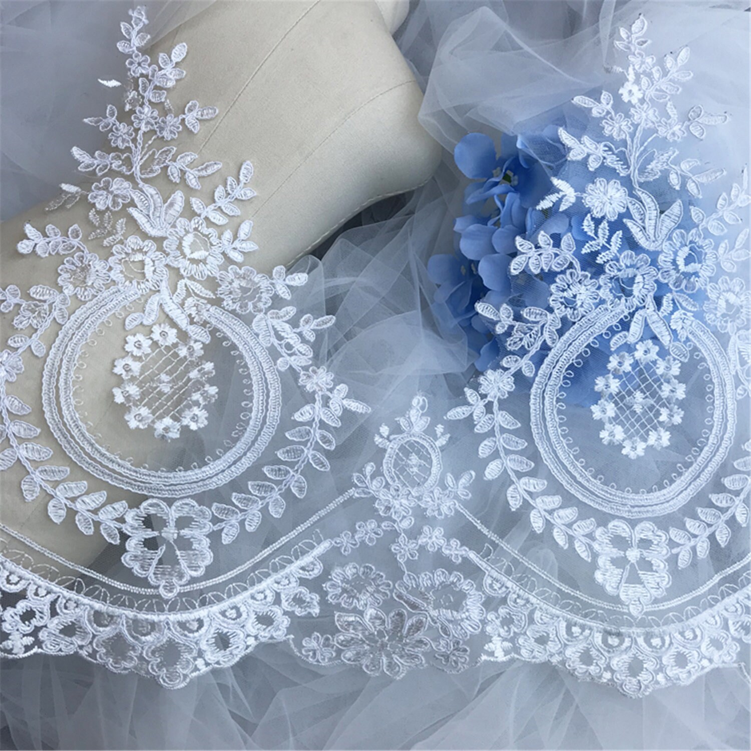 Extra Wide 23.259cm Bridal Lace Trim off White Corded - Etsy