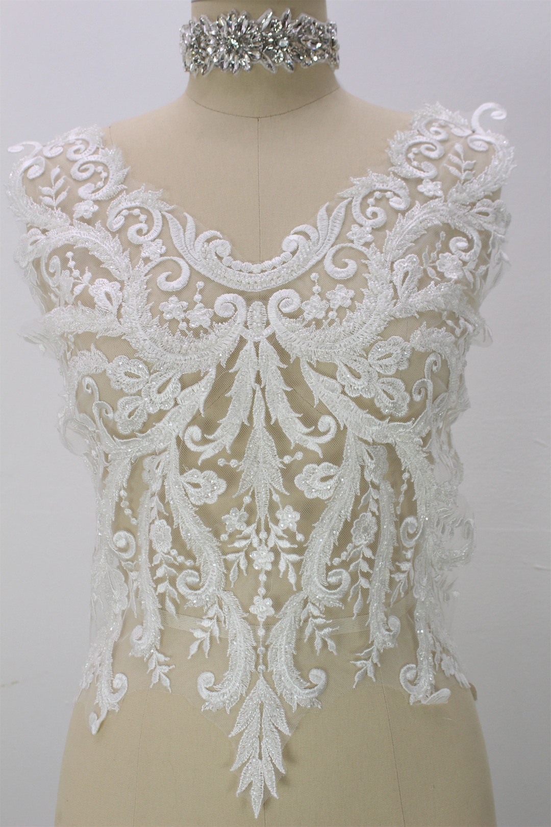 Heavy 3D Beaded Lace Applqiue,unique Beaded Embroidery Lace Applique ...