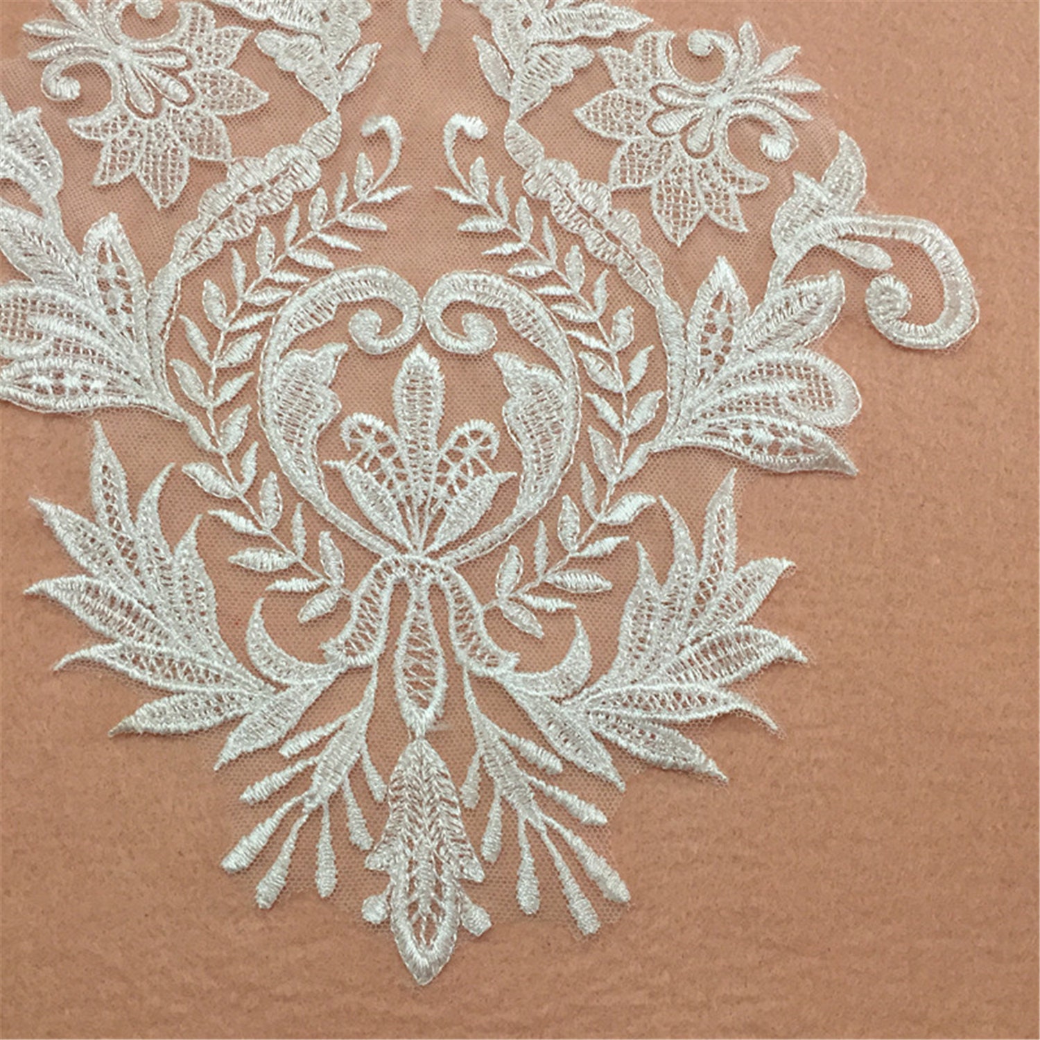 Off-white Tulle Lace Applique: Embroidery Patch for Bridal Gown - Etsy
