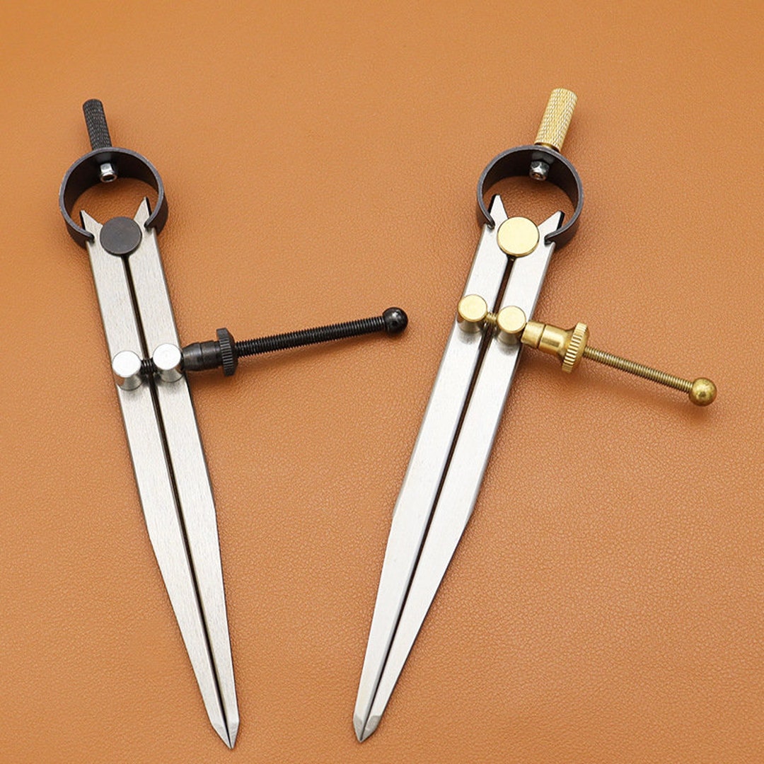 Adjustable Leather Compass Divider Wing Creaser Leather Craft Rotating ...