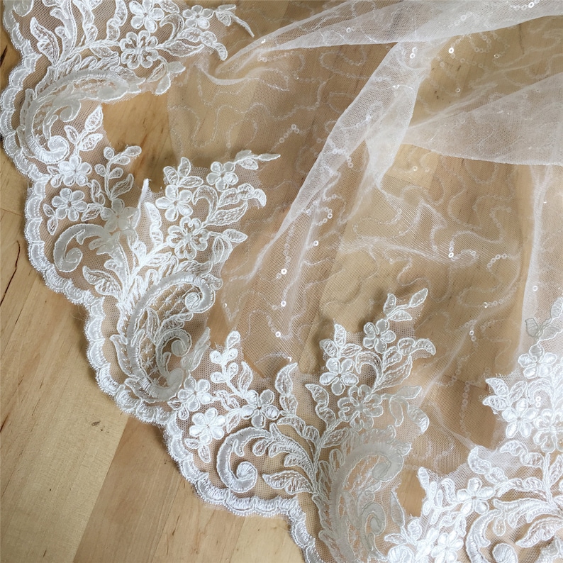 Exquisite Alencon Lace Trim Tulle Corded Bridal Lace Trim - Etsy