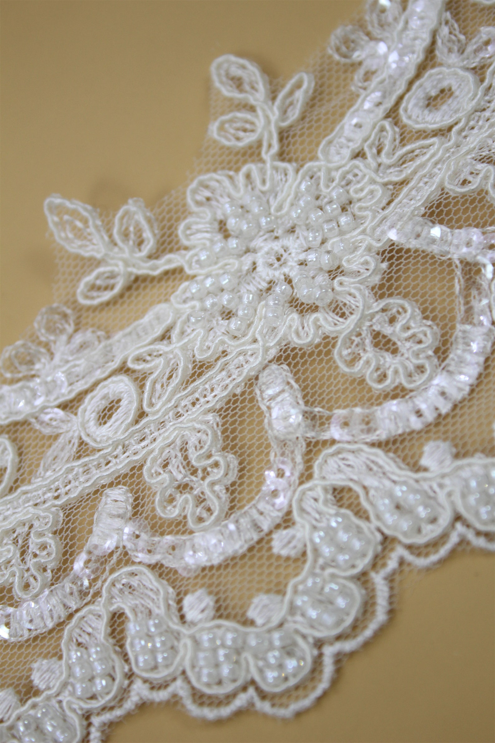 Ivory Heavy 3D Beaded Lace Trim Alencon Lace Trim Bridal - Etsy
