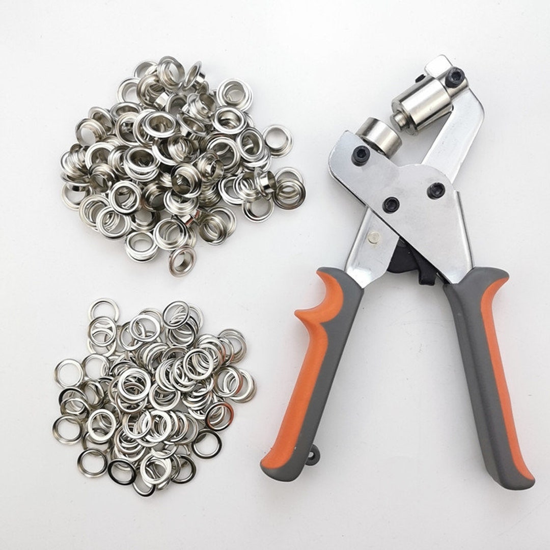 100 Sets Eyelet With Washer and 1pcs Mounting Pliers, Leather Craft ...