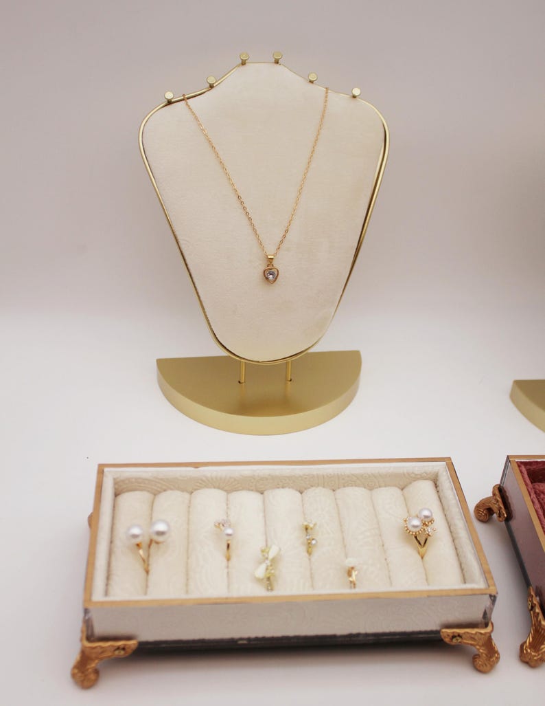 Luxury Suede Jewelry Display Stand, Earring Holder, Ring Stand ...