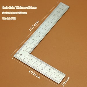 Stainless Steel Leather Craft Scale Ruler, Double-sided Scale Hand ...