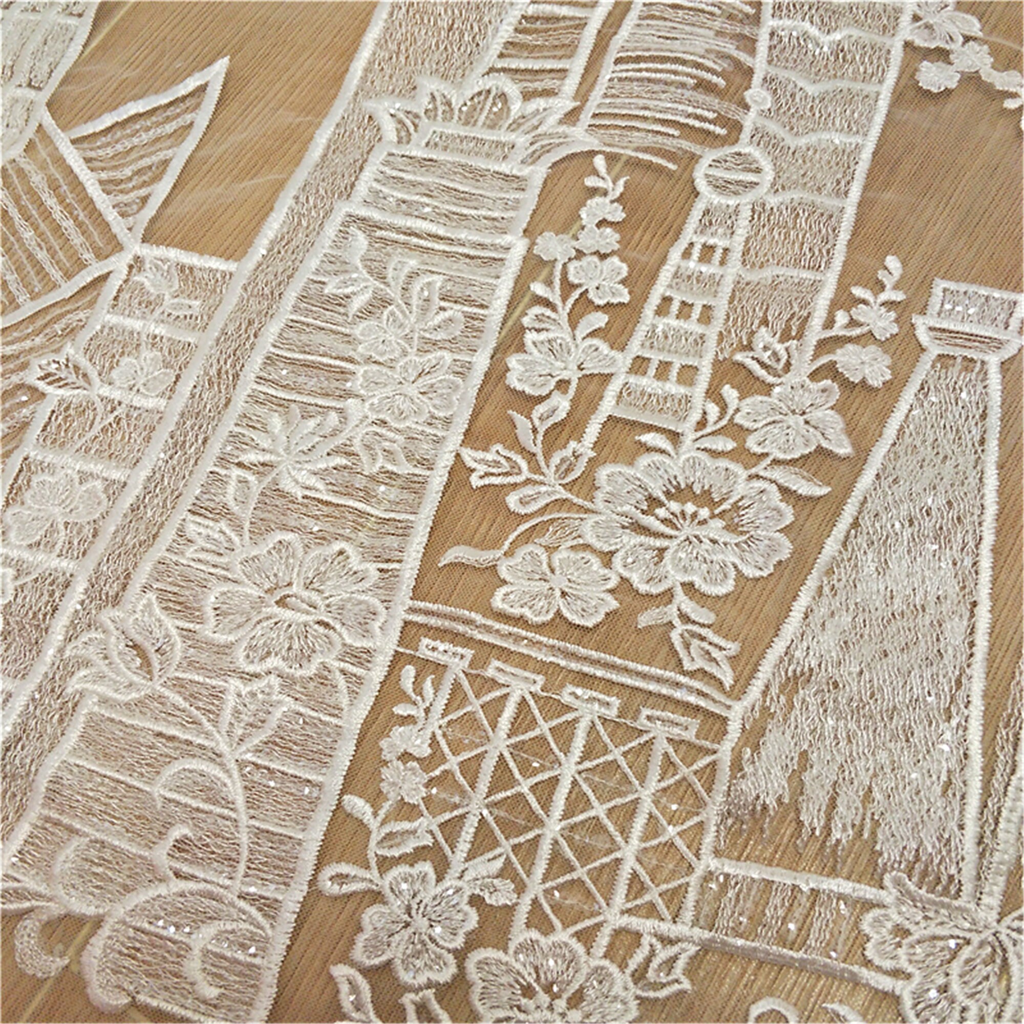 Unique Embroidered Lace DIY Prom Dress Fabric Tulle Wedding - Etsy