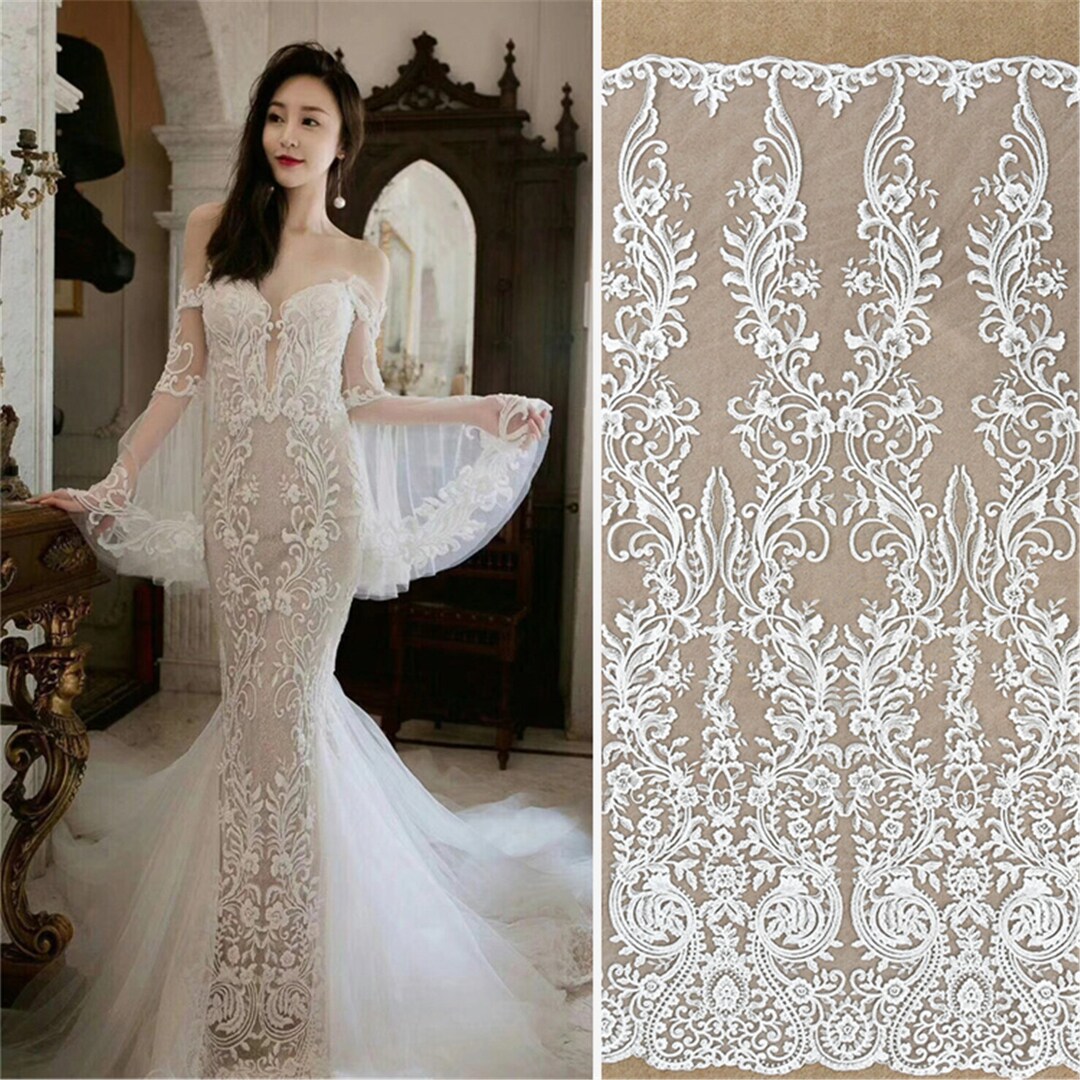 Luxury Sequin Lace Fabric, Sequin Embroidered Lace, Wedding Lace Fabric ...