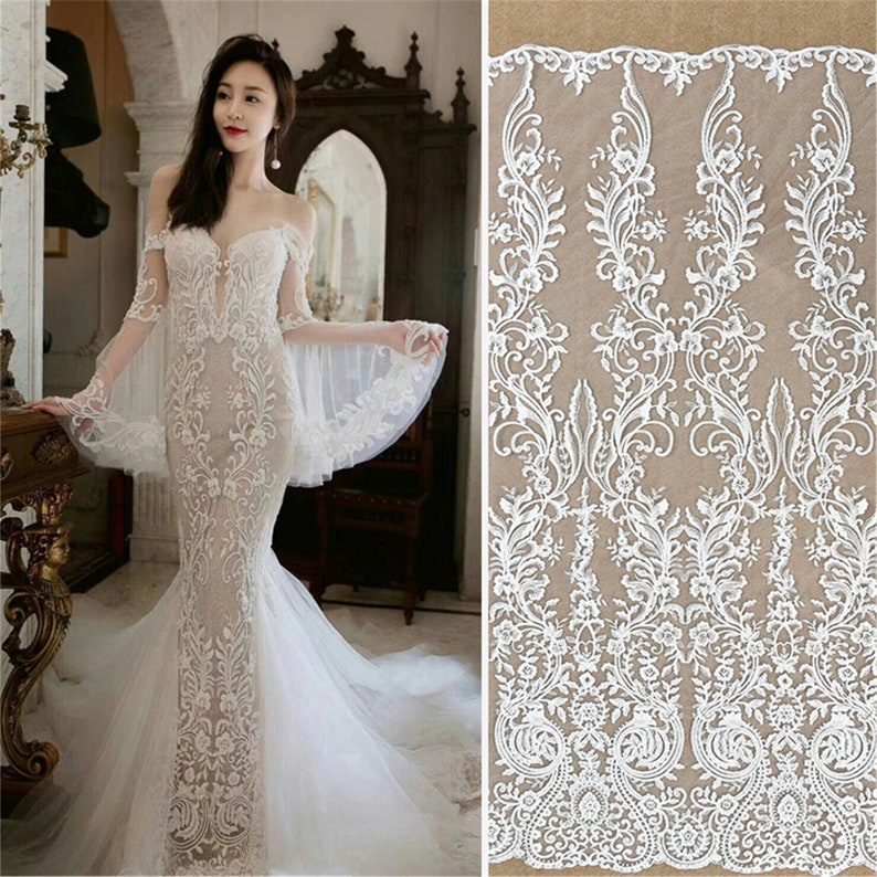 Luxury Sequin Lace Fabric Sequin Embroidered Lace Wedding - Etsy