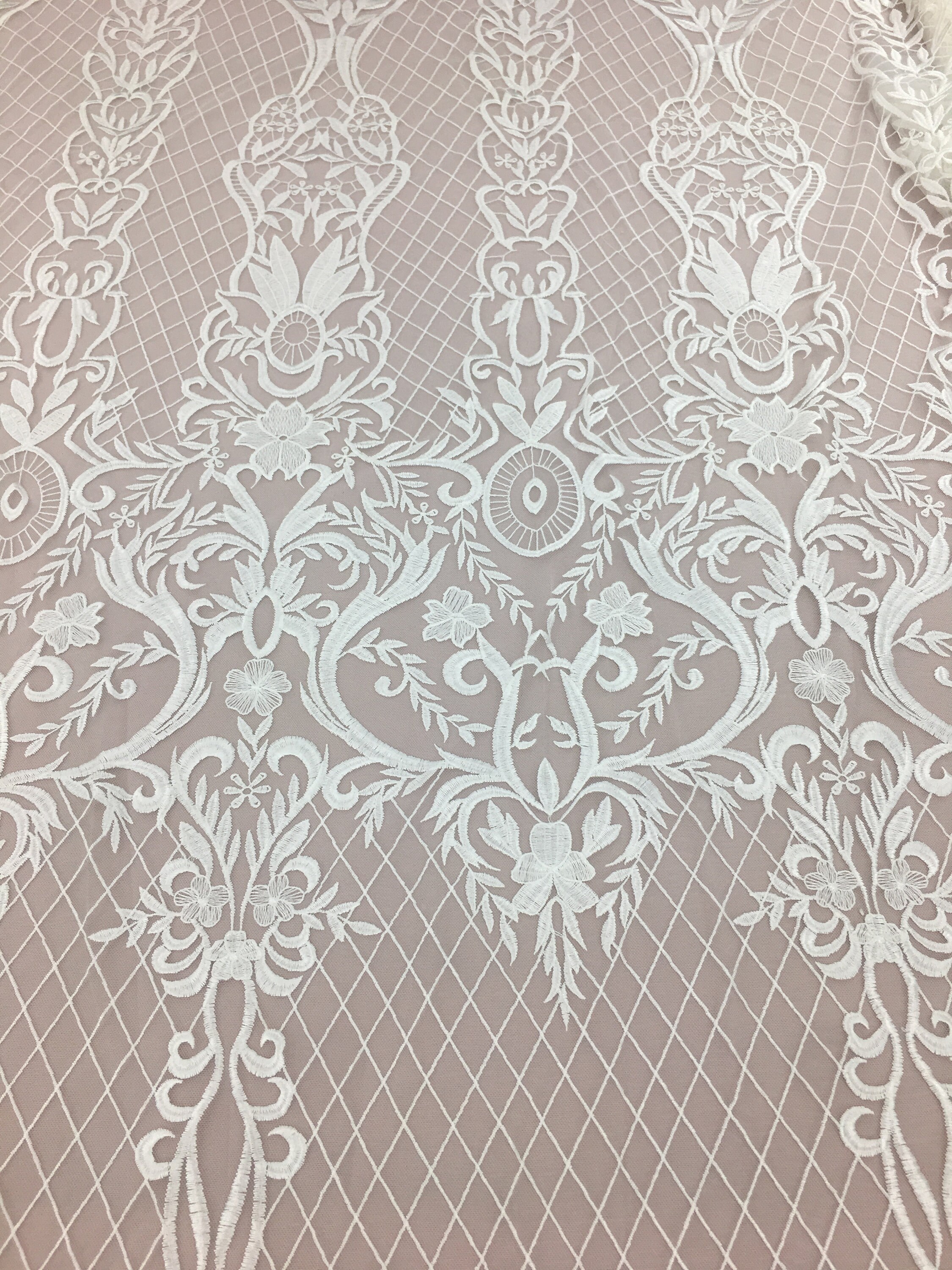 Unique Geometric Embroidery Lace Fabric Tulle Bridal Lace | Etsy
