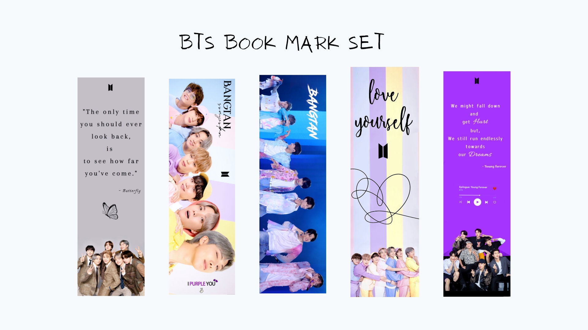 BTS Printable Bookmarks Printable Bookmarks Digital - Etsy Canada