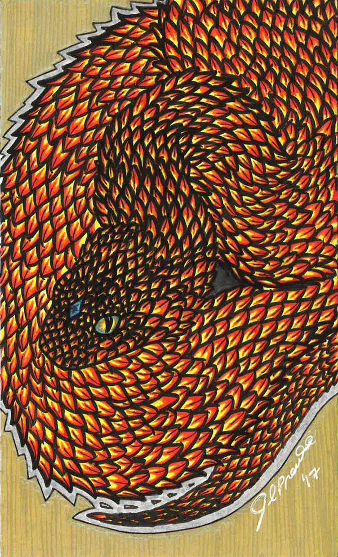 Original Artwork, 'fire Serpent' - Etsy