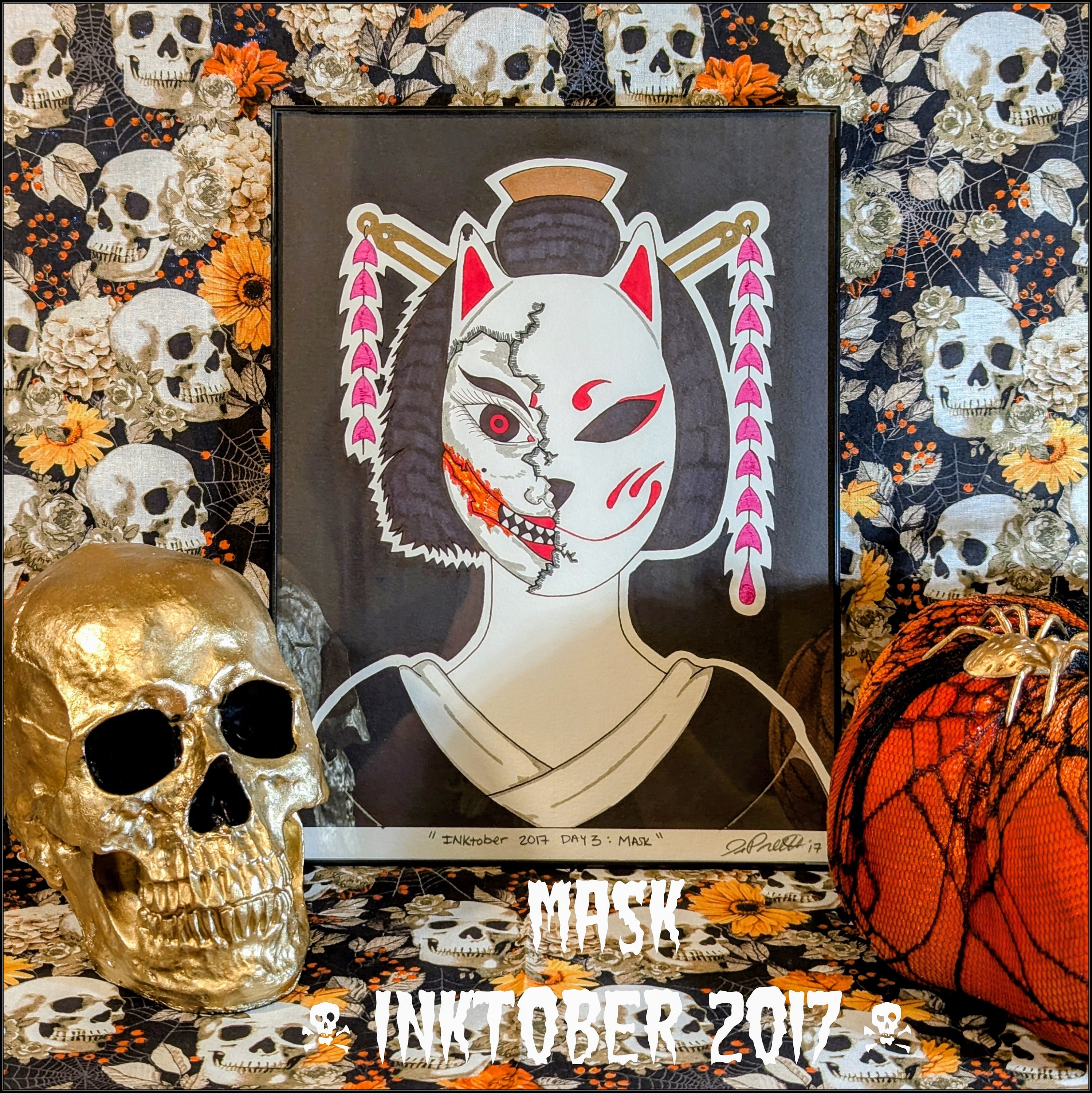 Original Artwork, Inktober '17: Mask - Etsy