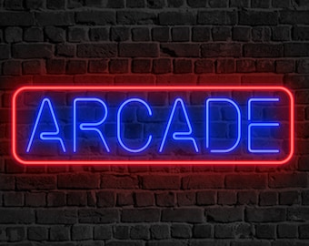 Retro Arcade Neon Sign Your Arcade / Man-cave LED Sign / Vice Colors ...