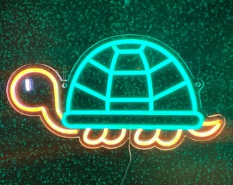 Neon Turtle Sign - Etsy