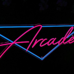Retro Arcade Neon Sign - Your Arcade / Man-cave LED Sign / Vice Colors ...