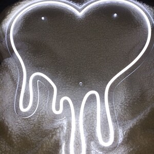 Dripping Heart Neon Sign - Custom Color Melting Heart Girls Room Neon ...