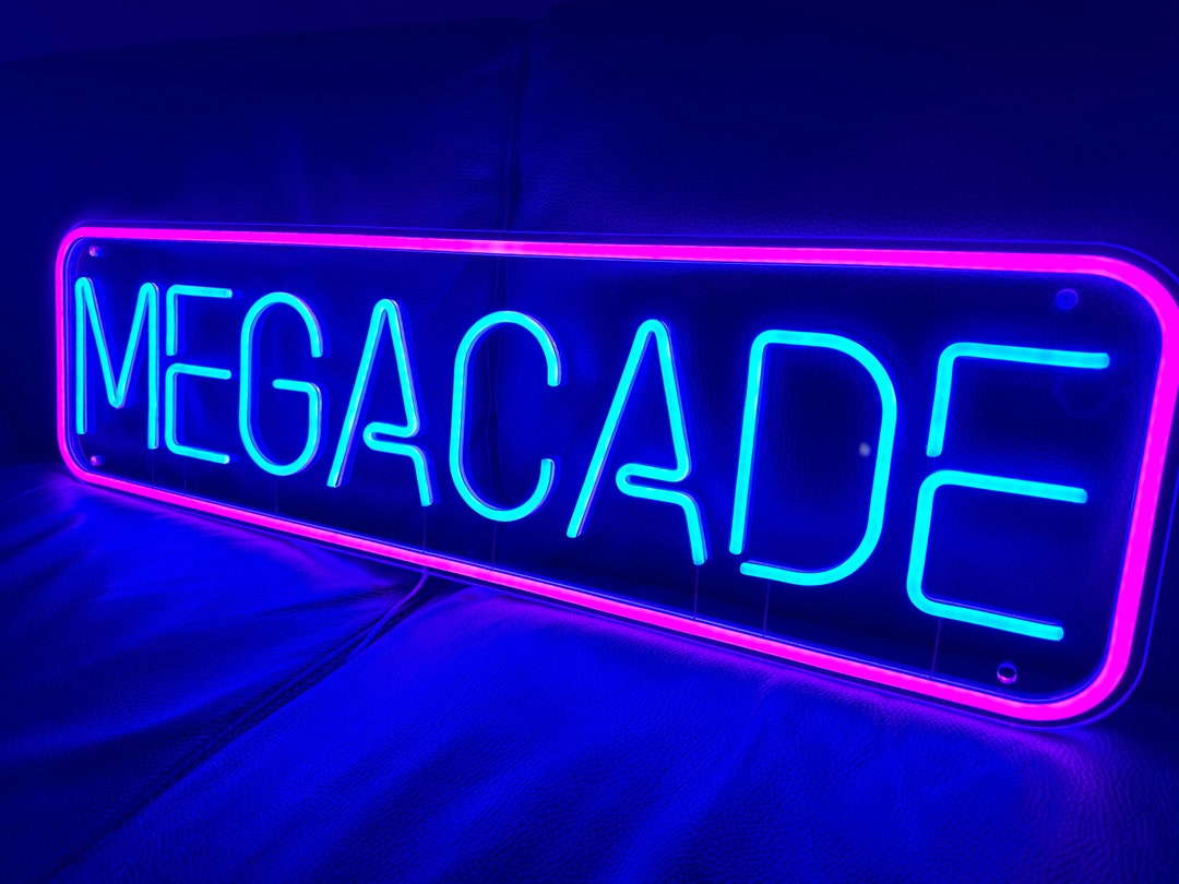 Megacade Arcade Neon Sign Customize Your Retro Arcade / Mancave LED ...