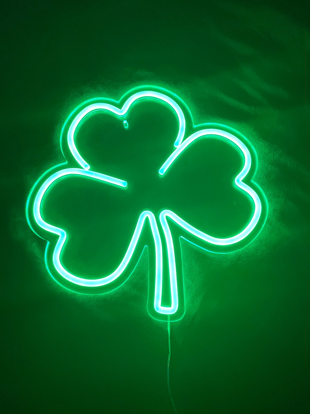 St. Patricks Day Decor - Shamrock Neon Sign - Lucky Irish Light - Etsy