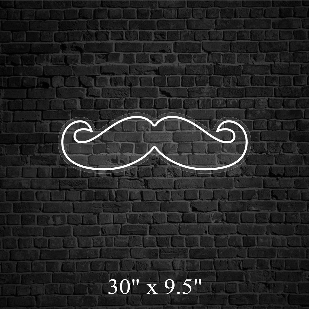 Mustache Mens Neon Sign - Beard and Mustache Neon Sign - Barshop LED - Etsy