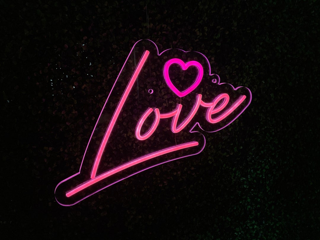Love Neon Sign, Custom Color Love for Girls Room Neon Sign, Valentines ...