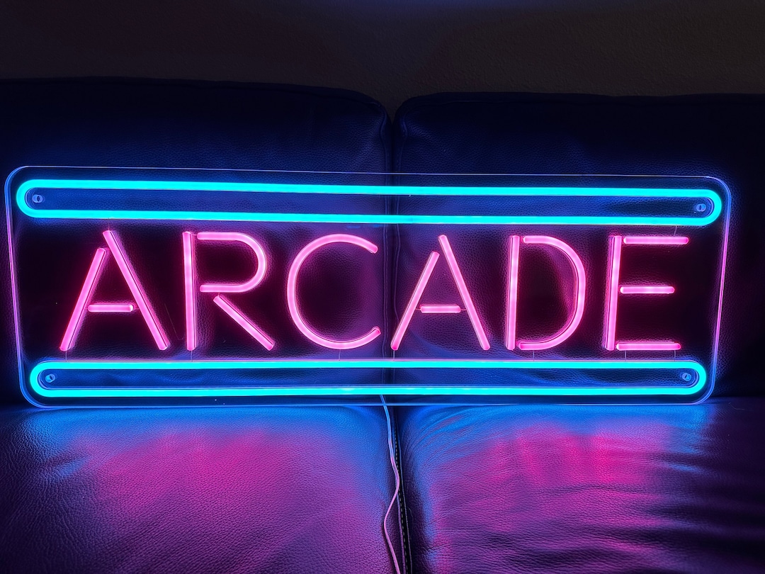 Retro Arcade Neon Sign - Custom for Your Home Arcade / Mancave LED Sign ...