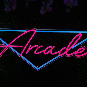 Retro Arcade Neon Sign - Your Arcade / Man-cave LED Sign / Vice Colors ...