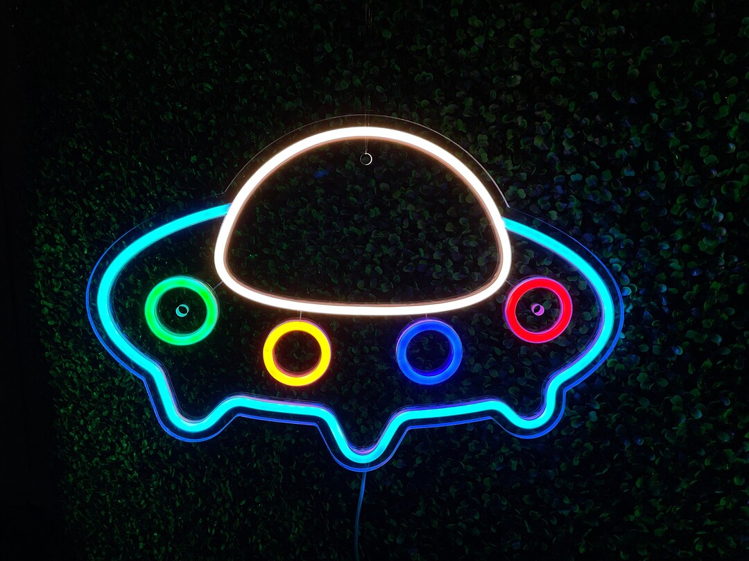 Spaceship Nightlight Neon Sign - Baby or Kids Nursery Nightlight - Home ...