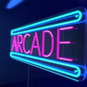Retro Arcade Neon Sign - Custom for Your Home Arcade / Mancave LED Sign ...