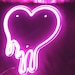 Dripping Heart Neon Sign Custom Color Melting Heart Girls - Etsy