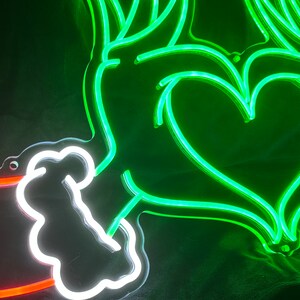 Grinch Heart Neon Sign for the Holidays - Custom Santa Fearless Heart ...