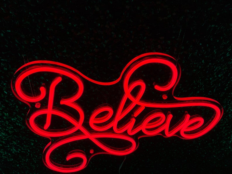 Believe Holiday Santa Neon Sign Custom Neon Sign for the - Etsy