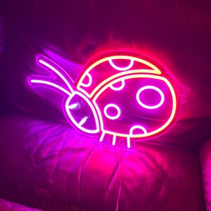 Ladybug Neon Light - Perfect Neon Sign Wall Decor for Girls Bedroom - Etsy